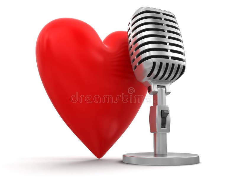 Heart with Microphone (clipping Path Included) Stock Illustration ...