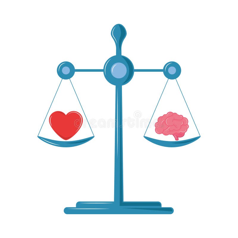 Heart mind balance stock vector. Illustration of brain - 370011190