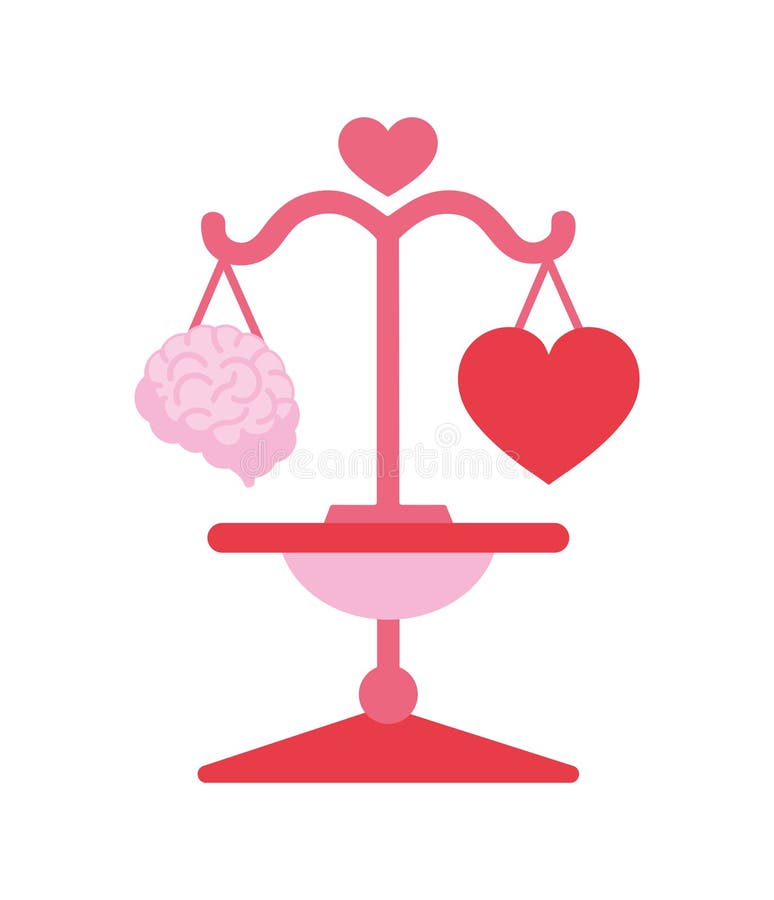 Heart Mind Balance Scale Icon Stock Illustration - Illustration of ...