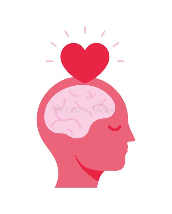 Heart Mind Brain Icon stock illustration. Illustration of pink - 376870575