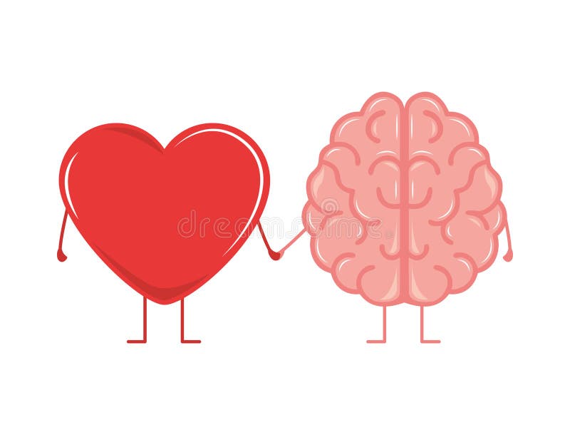Heart mind comparison stock illustration. Illustration of emotion ...