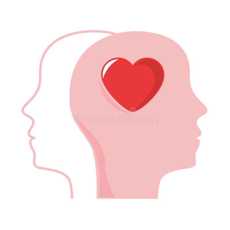 Heart mind head stock illustration. Illustration of thinking - 370009395