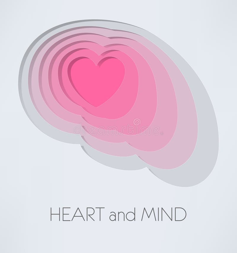 Heart and mind stock vector. Illustration of brain, feelings - 57635449