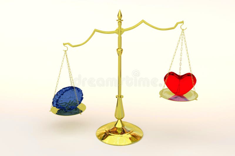 Brain Heart Scales Concept stock vector. Illustration of icon - 61978817