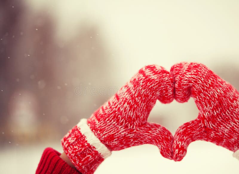 Heart of mittens at winter stock photo. Image of holiday - 103706264