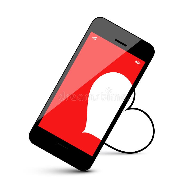 Heart in Mobile Phone stock vector. Illustration of valentines - 200597664