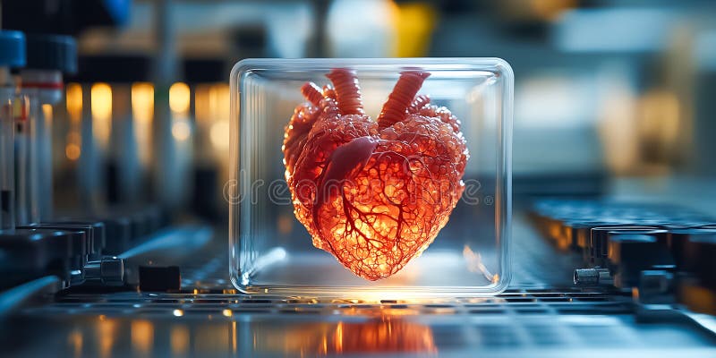 Heart Model Illuminated in Laboratory, Showcasing Intricate Details ...