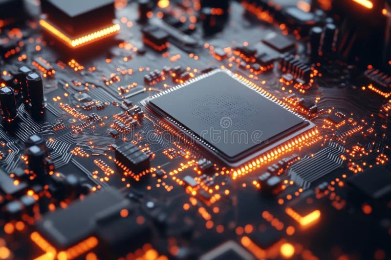 The Heart of Modern Technology, a Close-Up of a Computer Chip Stock ...