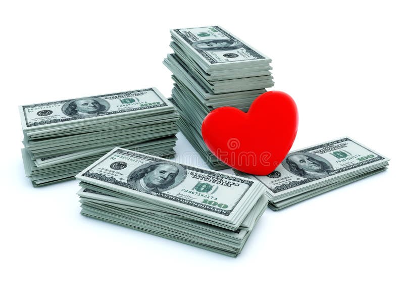 Dollar Signs on Hearts Clipart Stock Illustration - Illustration of ...
