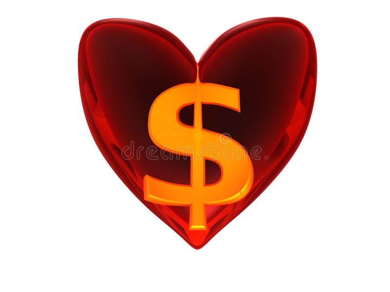 Heart and money stock illustration. Illustration of bills - 7759961