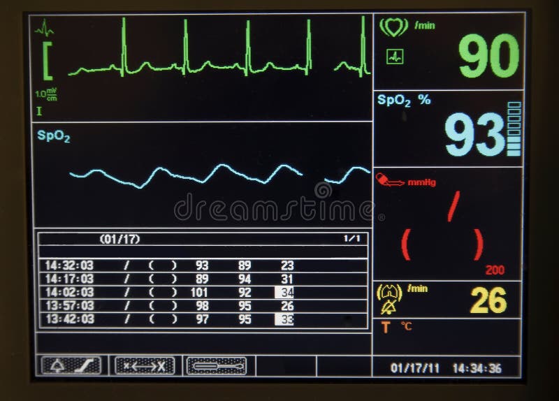 Heart monitor stock image. Image of bedside, computer - 17994359