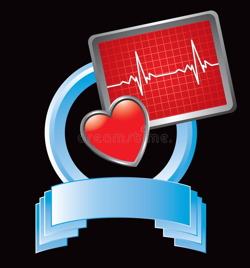Heart Monitor on Blue Display Stock Vector - Illustration of electrical ...