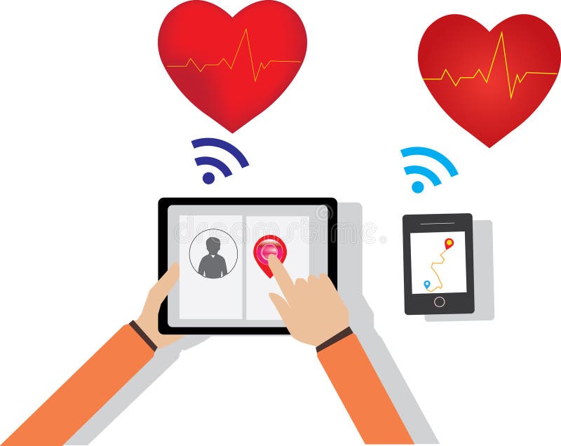 Heart Monitor Computer and Heart Stock Illustration - Illustration of ...