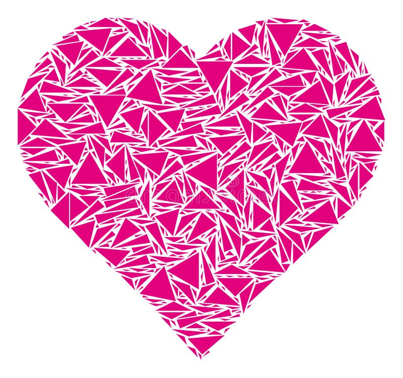 Heart Mosaic of Triangles stock vector. Illustration of design - 119924481