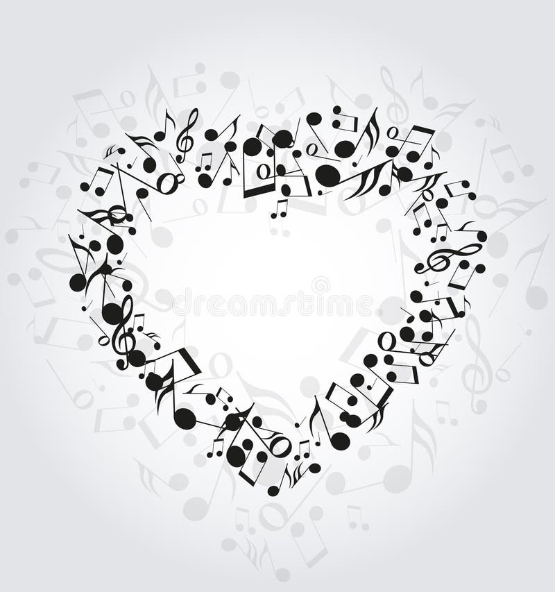 Musical heart stock vector. Illustration of composition - 42081635