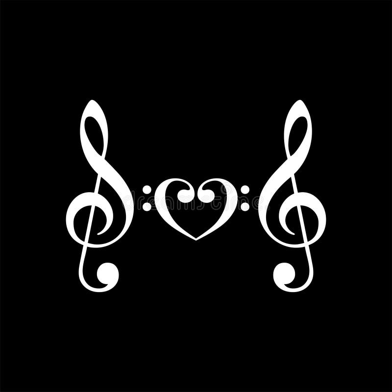 Heart and Music Note for Logo Web Graphic. Stock Vector - Illustration ...