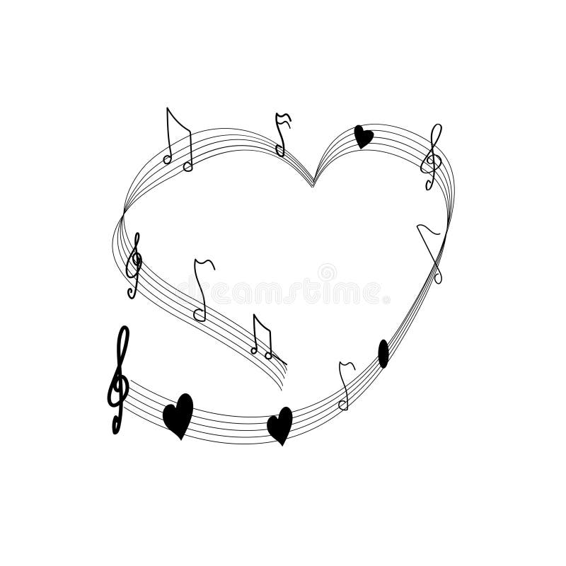 Heart and Music Note for Logo Web Graphic. Stock Vector - Illustration ...