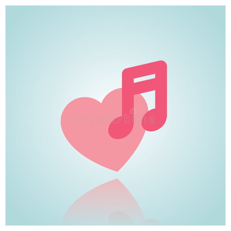 Heart and Music Note. Vector Illustration Decorative Design Stock ...