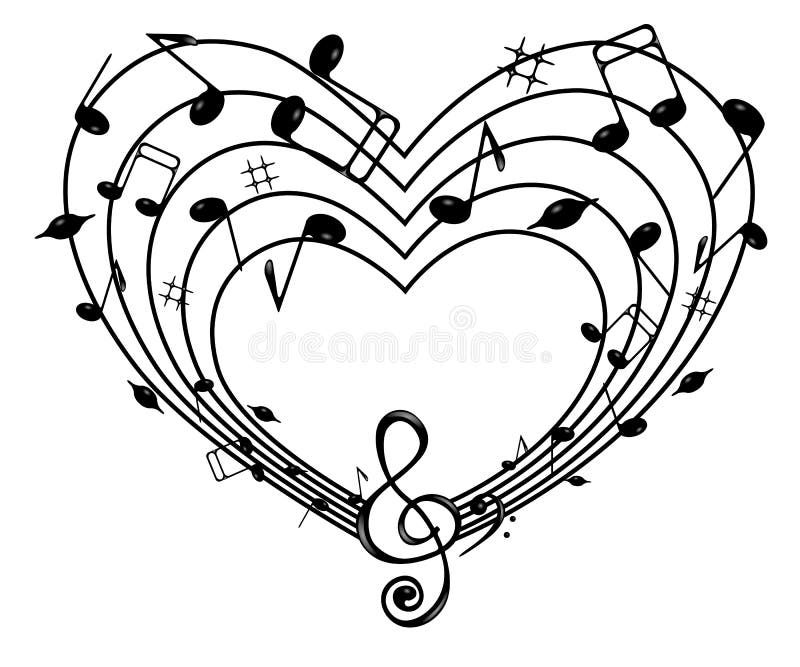 Heart of the music . stock vector. Illustration of abstract - 44880618