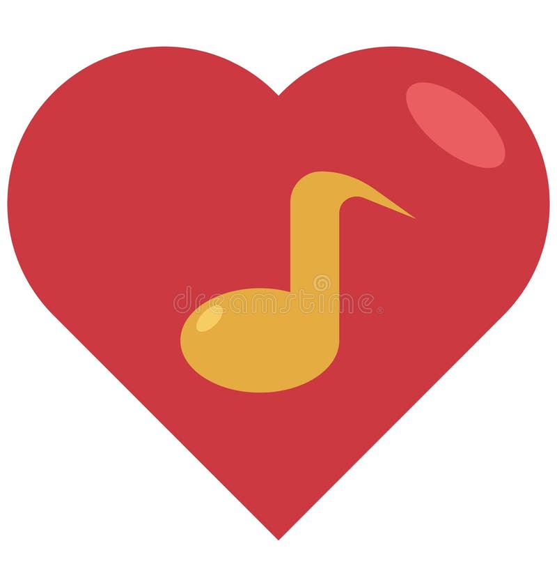 Heart, Musical Note Vector Icon Editable Stock Illustration ...