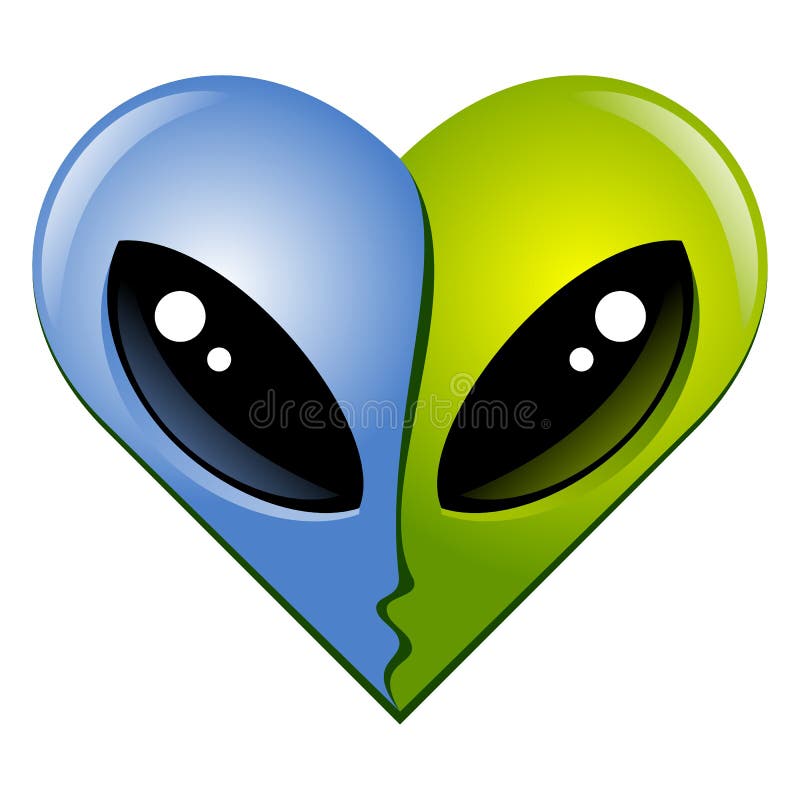 Heart N7. Kissing aliens stock vector. Illustration of gift - 8377318