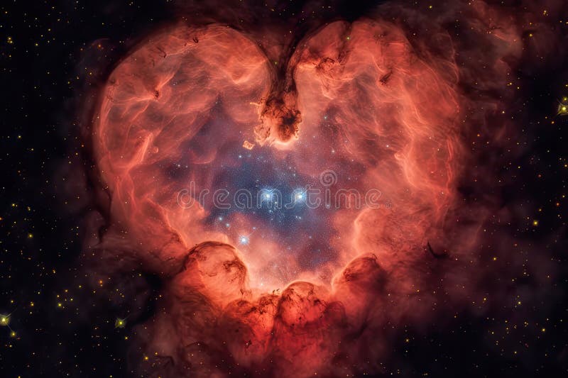 Heart Nebula with Silhouettes of Ancient Creatures from Another ...