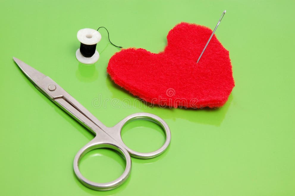 Heart and needle stock photo. Image of valentine, love - 12613606