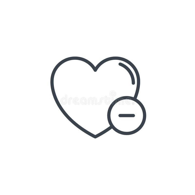 Heart Negative Icon Line Design Stock Vector - Illustration of icon ...
