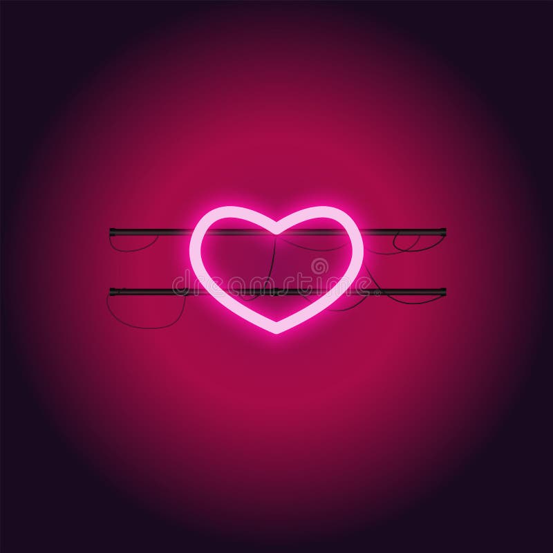 Heart. Neon Sign. Vector Illustration. Neon Light. Stock Illustration ...