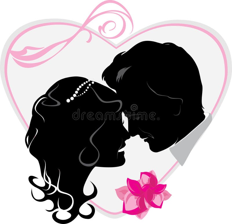 Heart with Newly Married. Wedding Icon Stock Vector - Illustration of ...