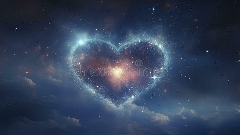 Heart in the Night Heart of Stars Heart in the Sky Stock Illustration ...