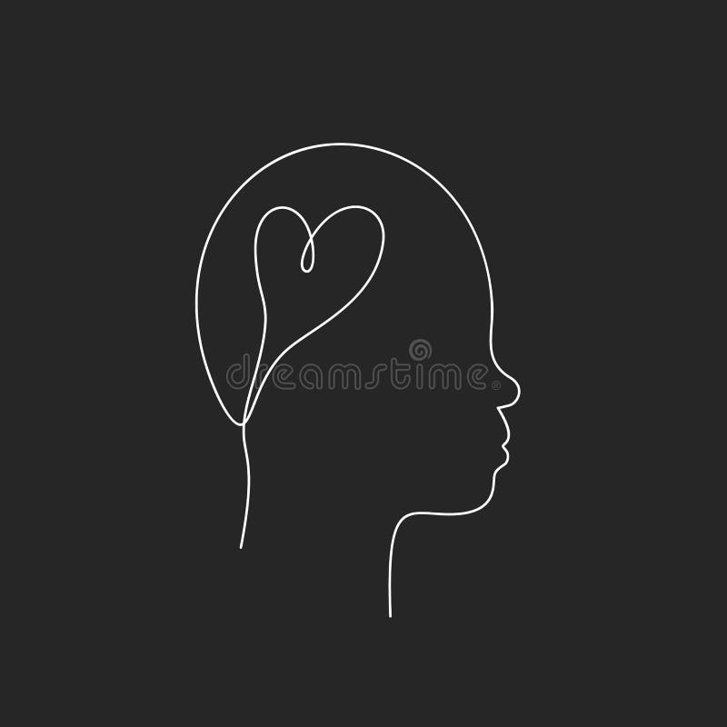 Single Continuous Line Heart Head Stock Illustrations – 209 Single ...