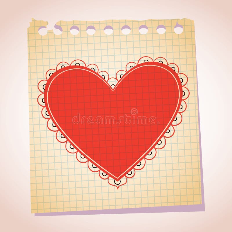 Pink heart notebook stock illustration. Illustration of message - 23114991