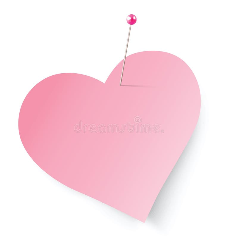 Heart note stock vector. Illustration of note, pink, announcement ...
