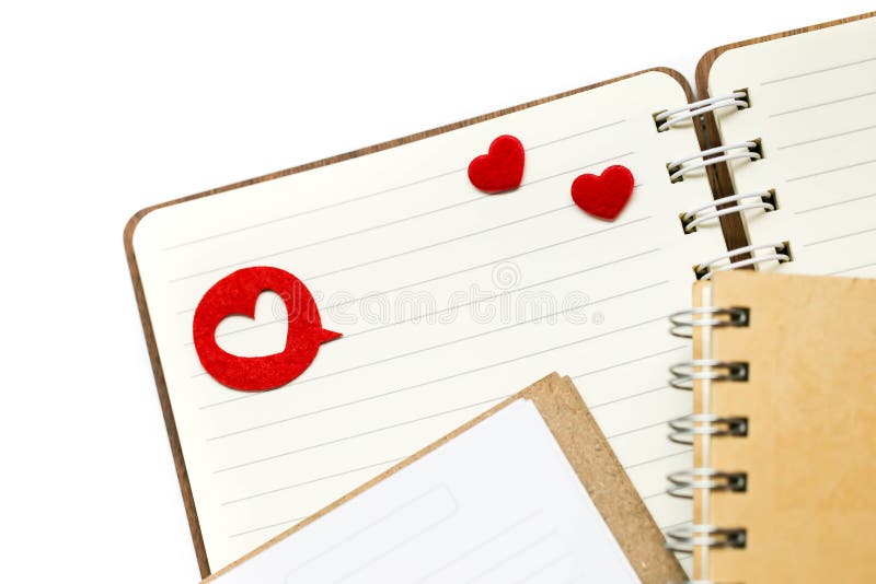 Heart with Notebook and Pen Using for Concept of Love Note Day. Stock ...