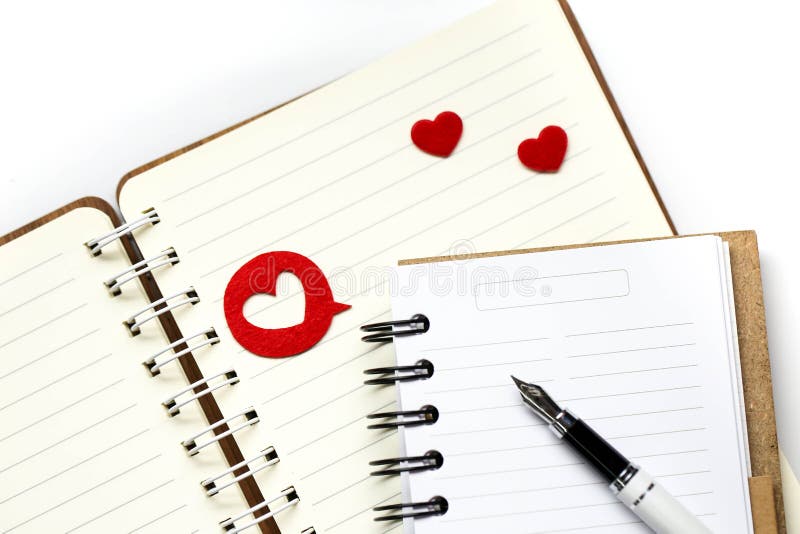 Heart with Notebook and Pen Using for Concept of Love Note Day. Stock ...