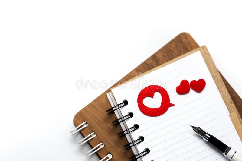 Heart Notebook Pen Using Concept Love Note Day Stock Photos - Free ...