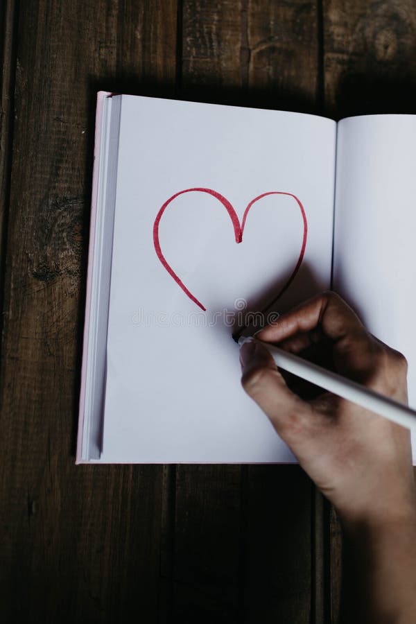 Heart in a Notebook on Valentine`s Day Stock Photo - Image of page ...