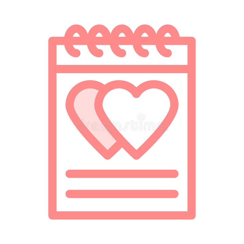 HEART NOTEPAD icon stock illustration. Illustration of line - 102192970