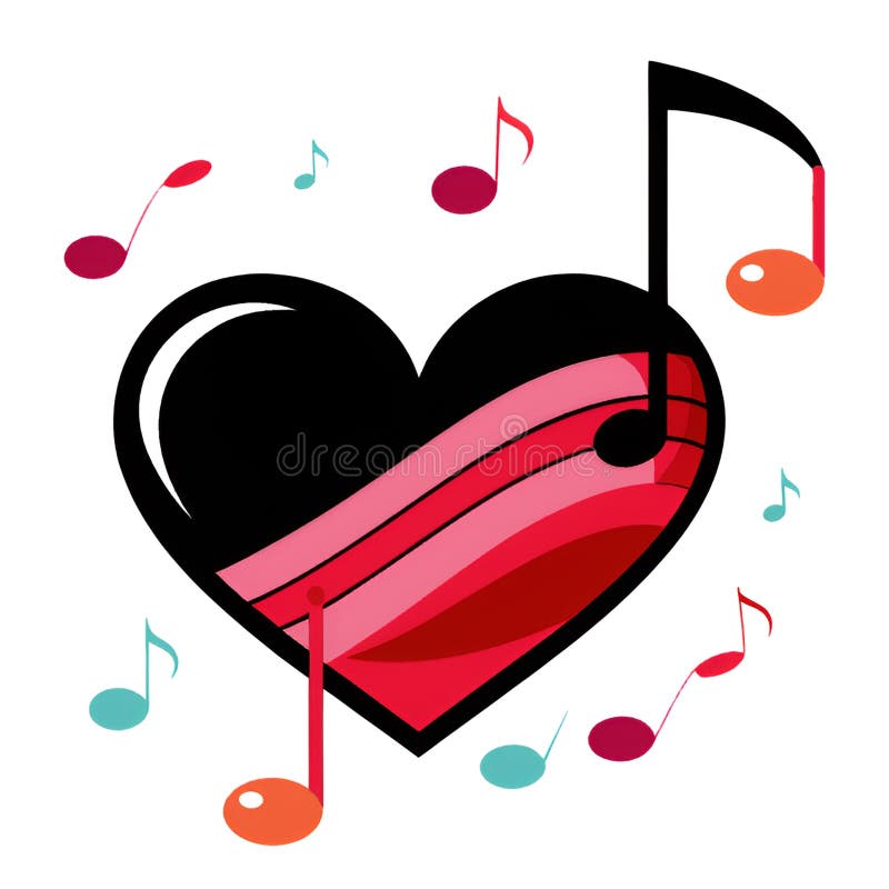 Heart with notes stock illustration. Illustration of food - 324715823