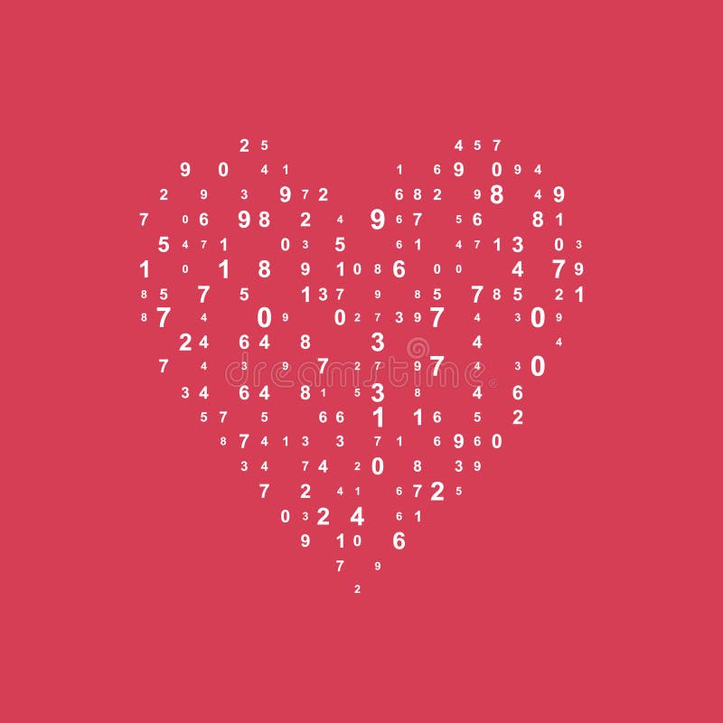 Heart numbers stock vector. Illustration of vector, medium - 129509348