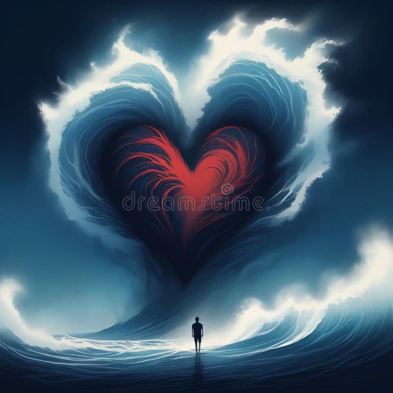 A Heart from Ocean Waves stock illustration. Illustration of life ...