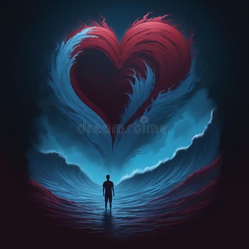 A Heart from Ocean Waves stock illustration. Illustration of seaside ...