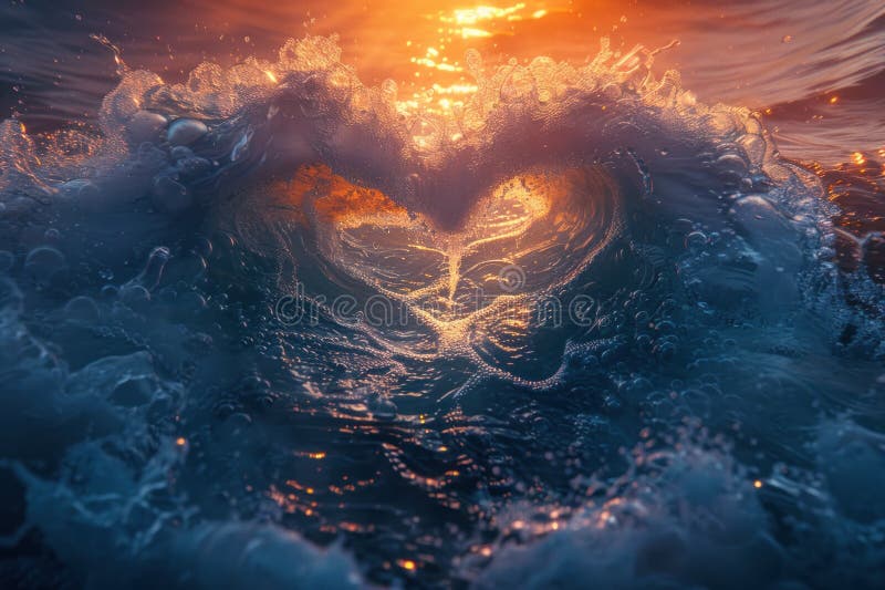 Heart of the Ocean Ocean Waves Art Stock Photo - Image of universe ...