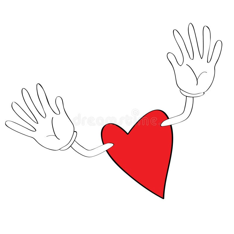 Heart with open arms stock vector. Illustration of dating - 12902910