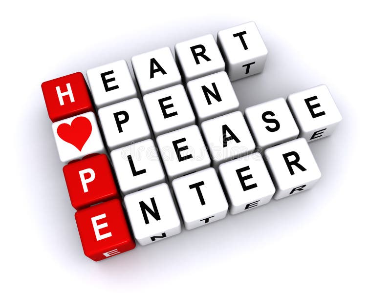 Red Heart with an Open Door Blue Sky and Clouds Stock Illustration ...