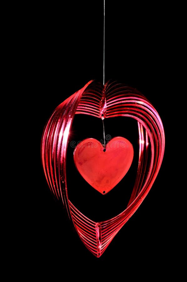 Heart Ornament Hanging on a Clear Line Stock Photo - Image of holiday ...