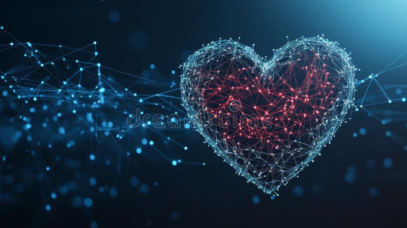 A Heart Outline Created from a Series of Connected Dots and Lines ...