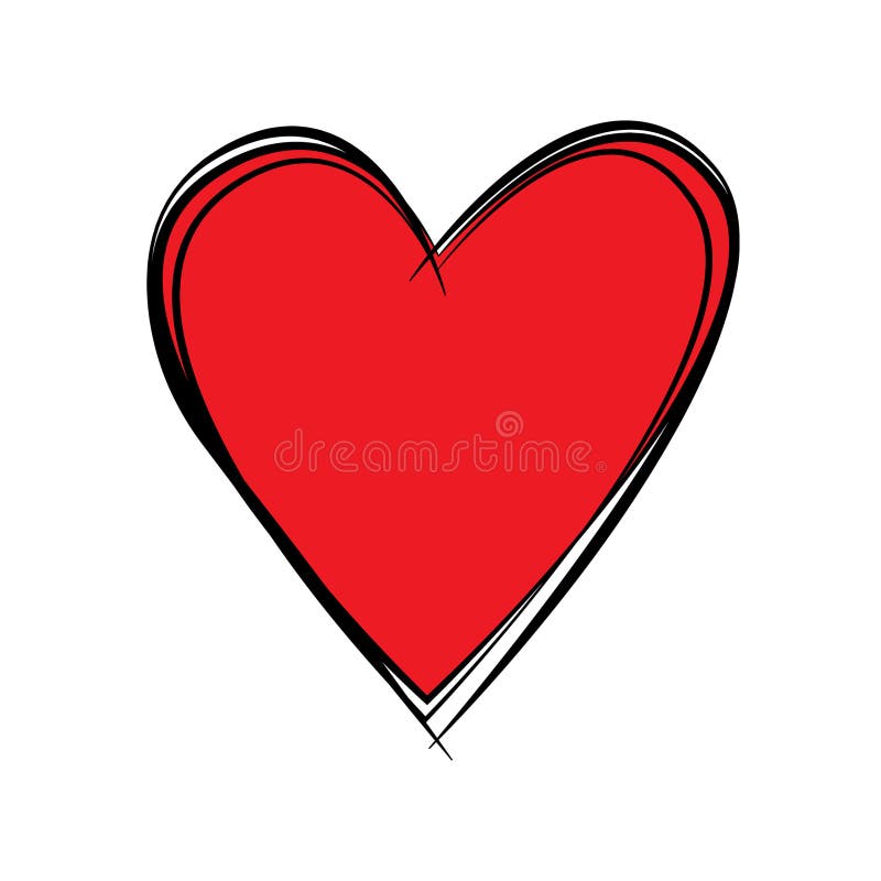 Heart Outline, a Drawing of a Heart Stock Vector - Illustration of ...