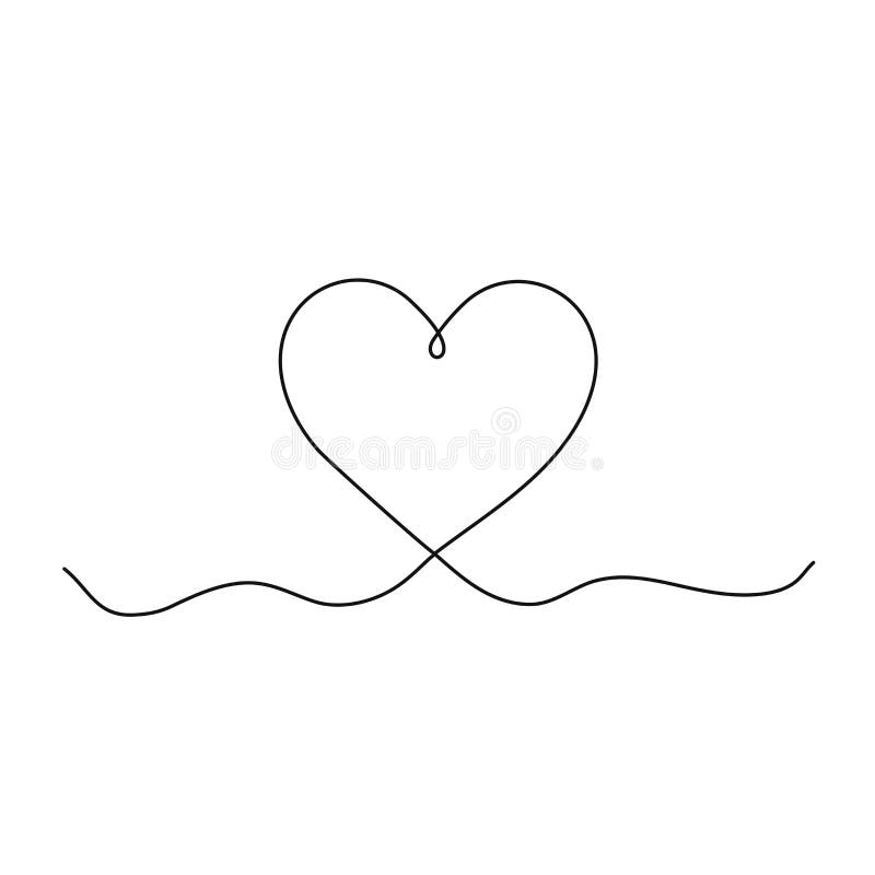 Heart Outline Vector. Continuous Line Love Symbol Stock Vector ...